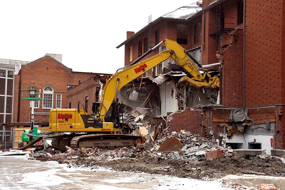 Demolition underway at Illini Hall | College of Liberal Arts & Sciences ...